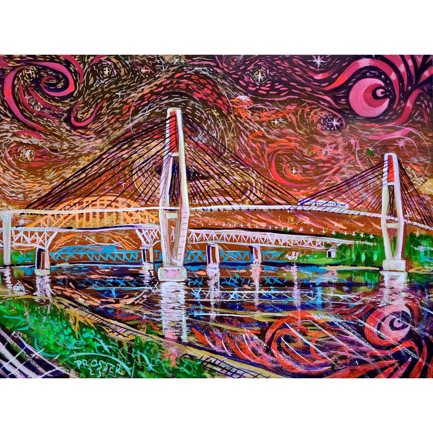 Starry Skybridge Canvas & Paper Print | ProsserArt