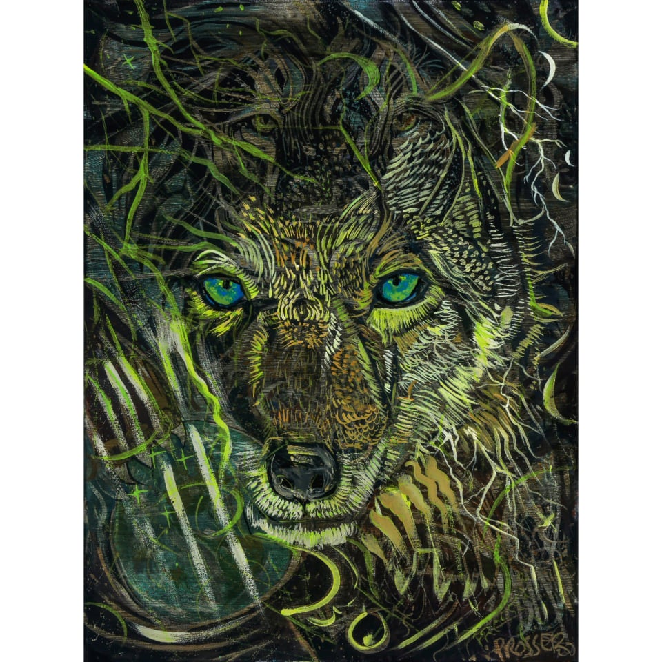 Electric Wolf Canvas and Paper Print and Mini | ProsserArt