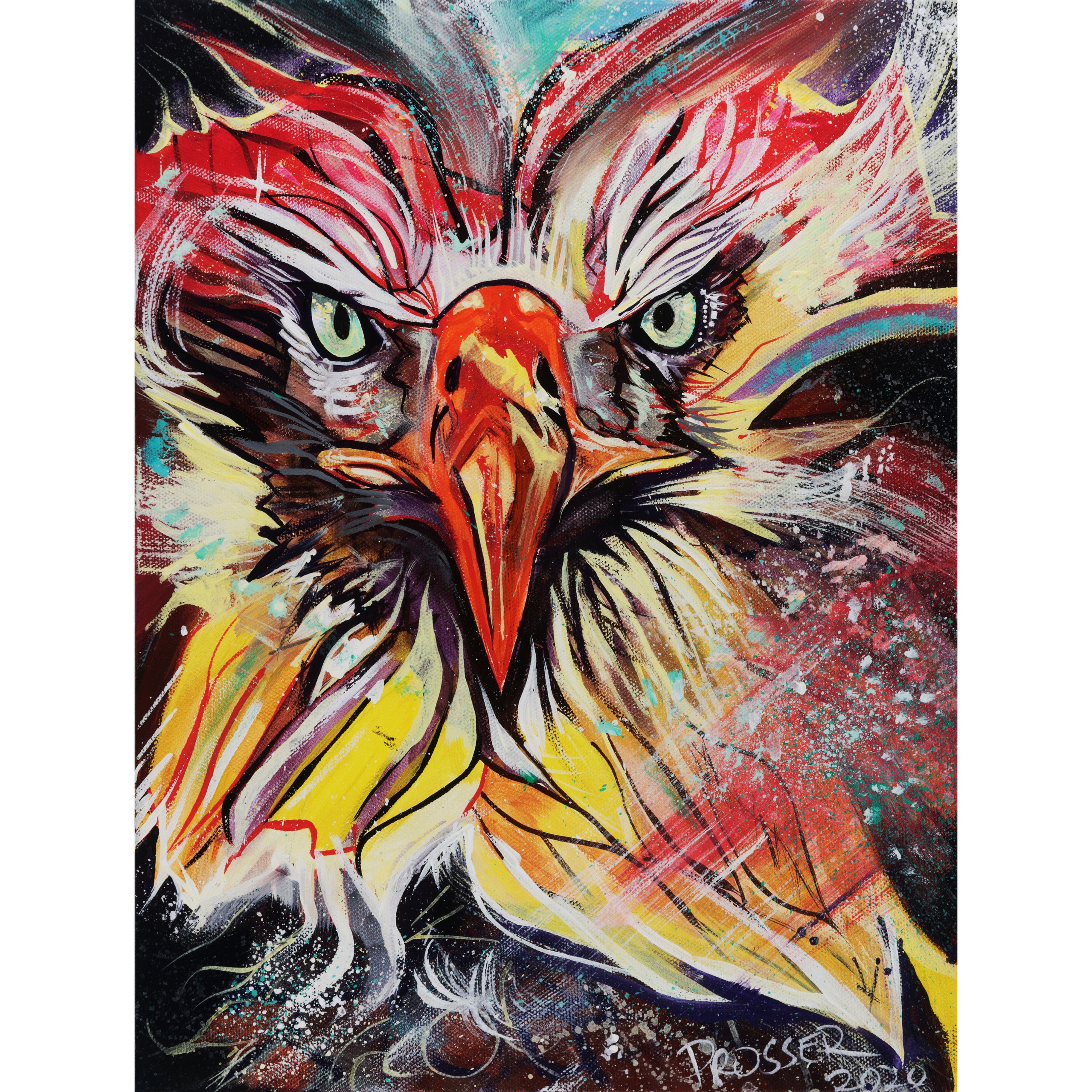 'Fire Eagle Art Print on Canvas and Paper and Mini | ProsserArt