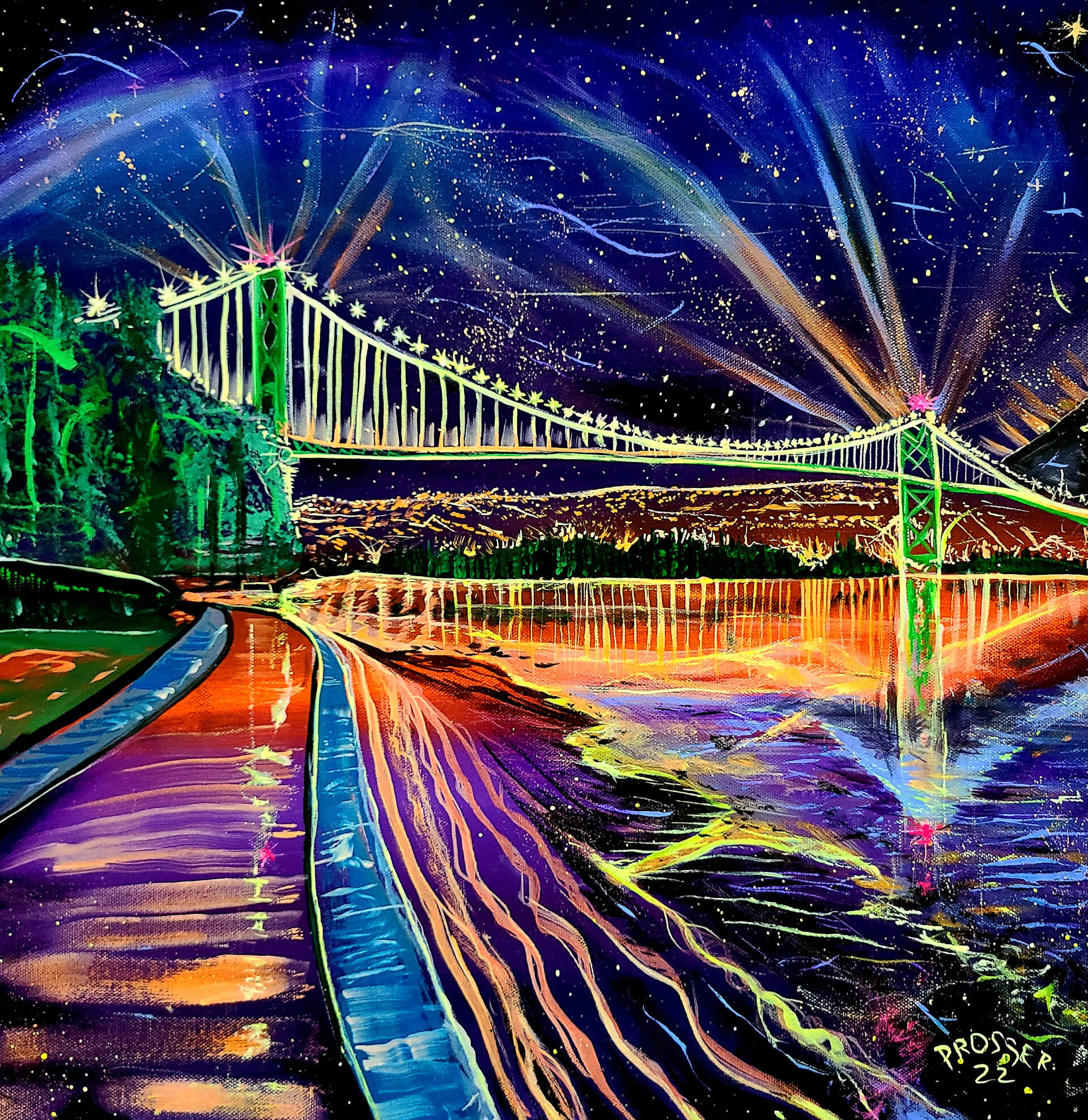 Lions Light' Original UV reactive Painting | ProsserArt