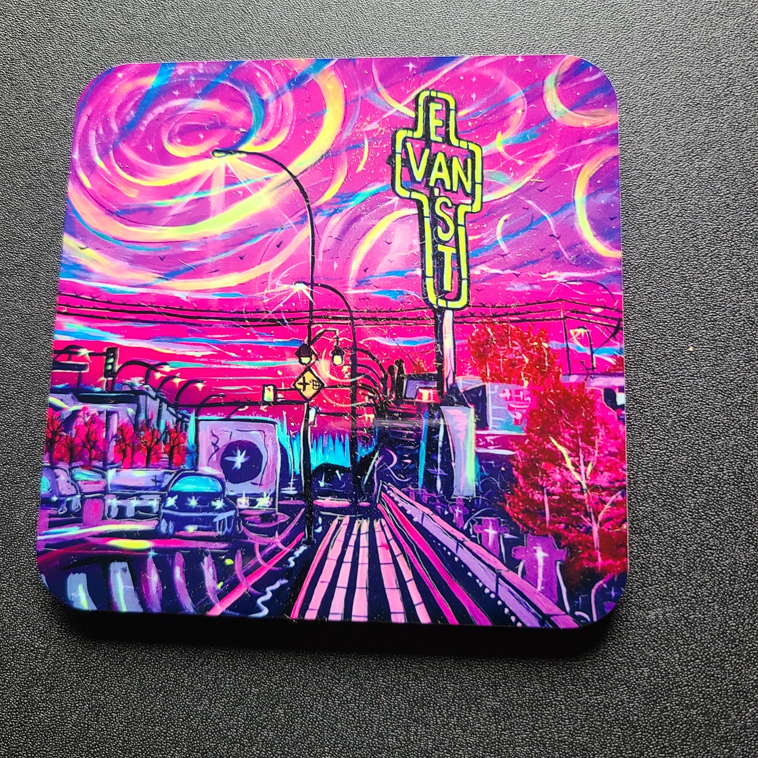 🍻 East Van Cross Pink Premium Glossy Coaster | ProsserArt
