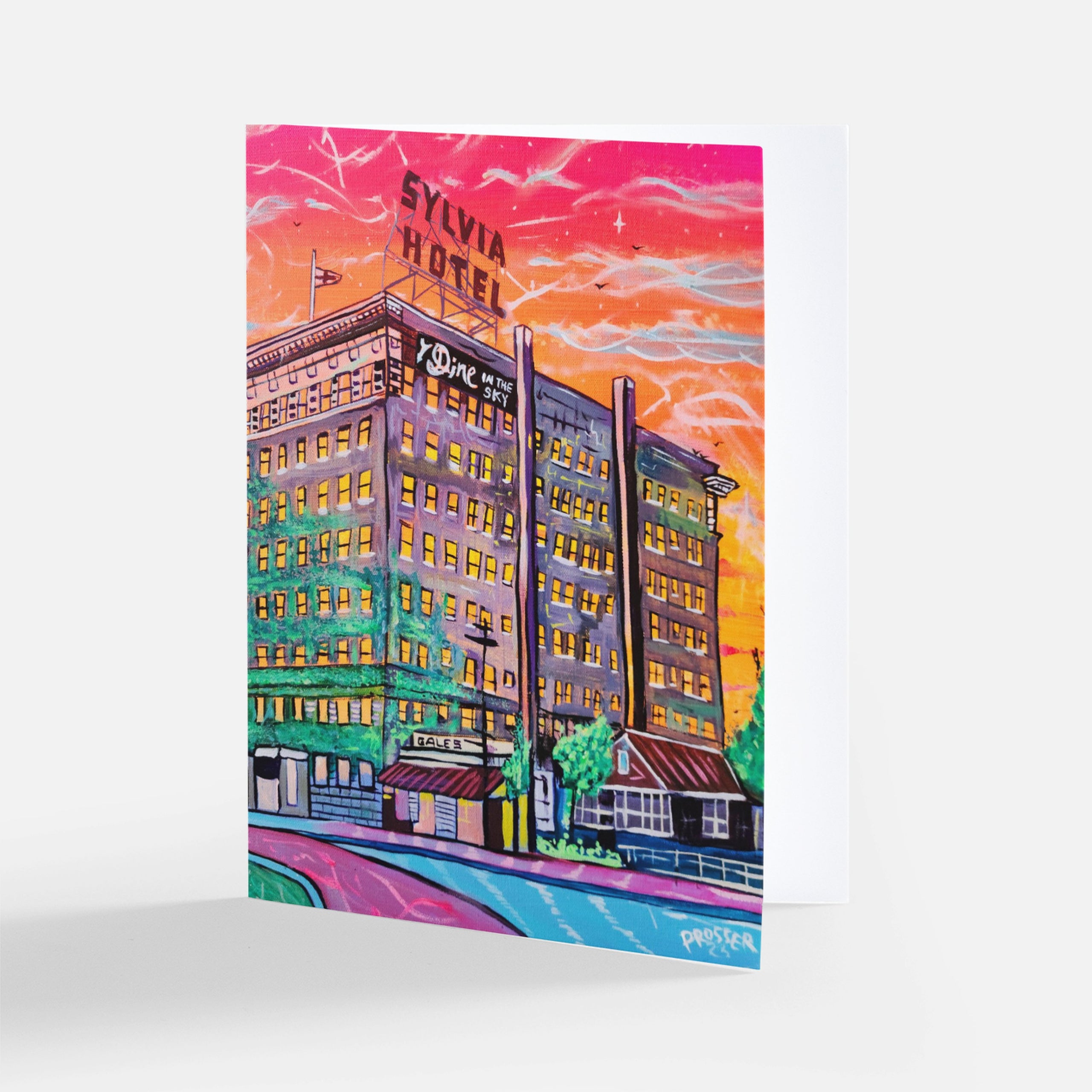Art Cards - 'Sylvia Hotel - Dine In the Sky Premium, Glossy | ProsserArt